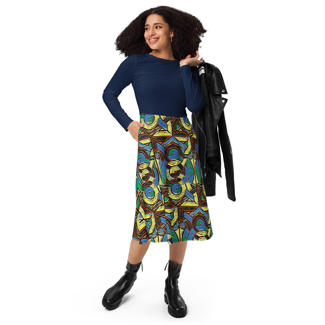 All-over Tembe African-inspired Print Long Sleeve Midi Dress - Etsy