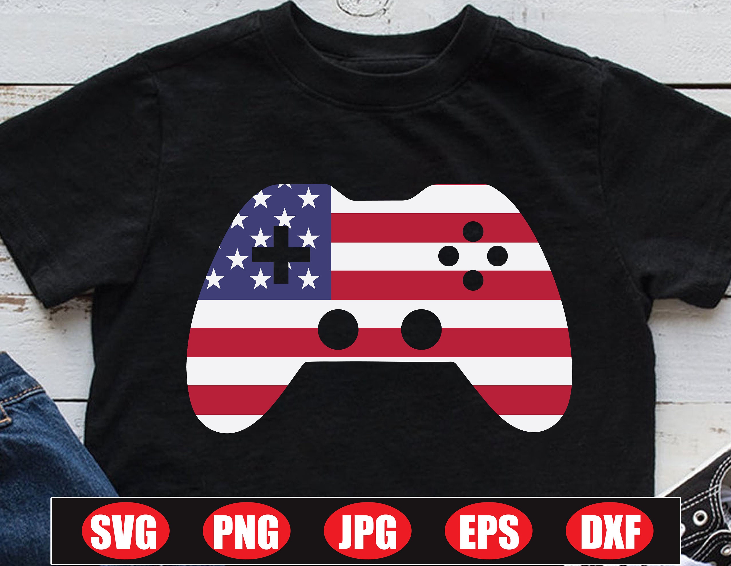 American Flag Video Game Controller Svg Video Game Svg | Etsy