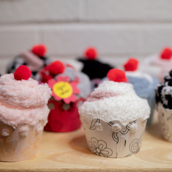 Fuzzy Sock Cupcakes - Etsy