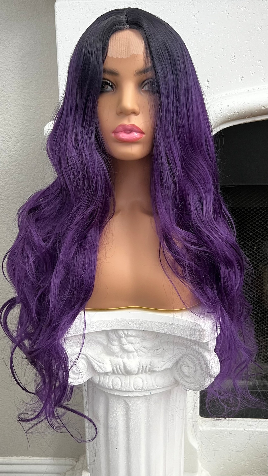 Lana Wig Beautiful Long Ombre Purple Lace Wig Dark Roots High