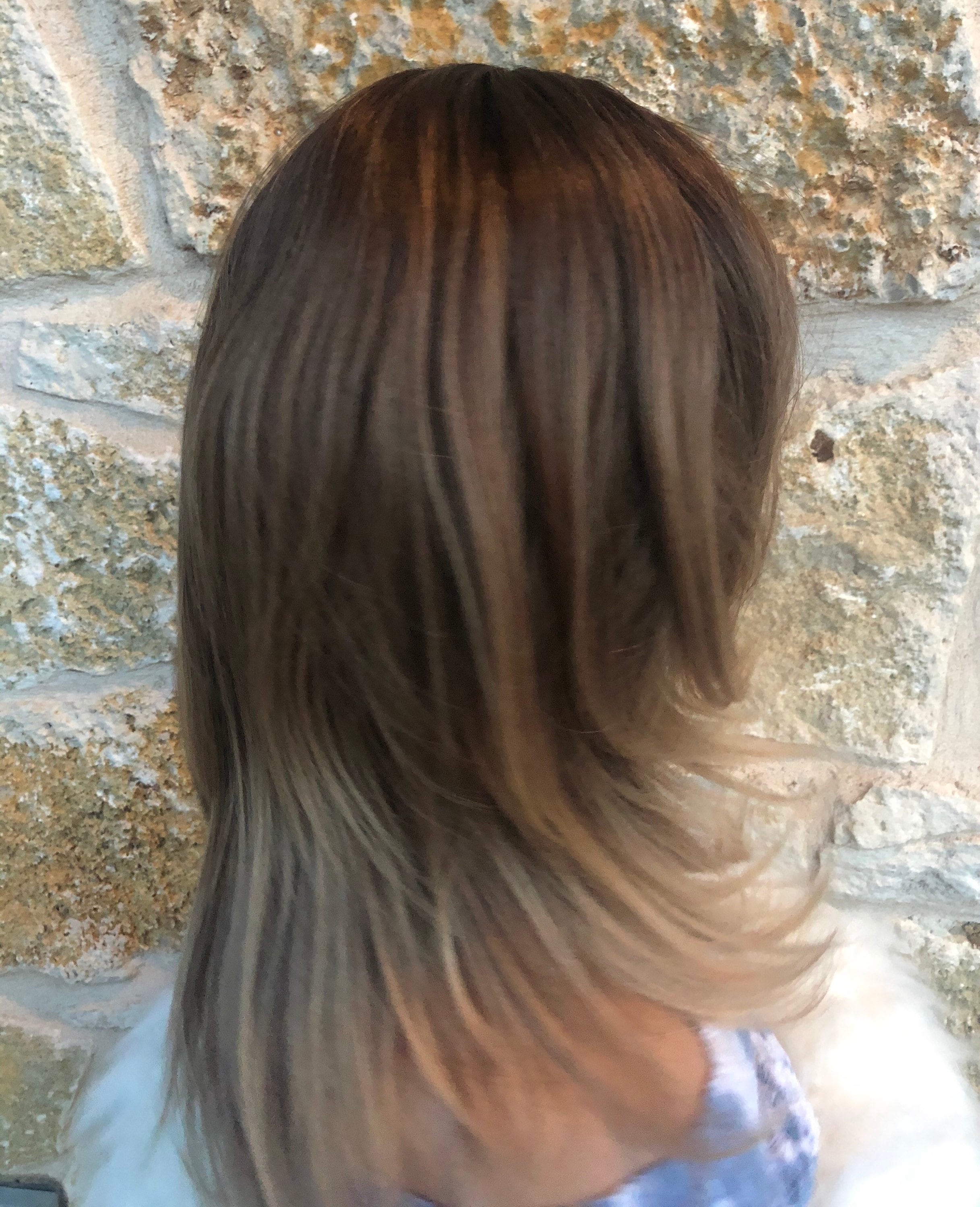 Carly Wig Ombré Brown to Blonde W Long Layers and Bangs. High Quality ...