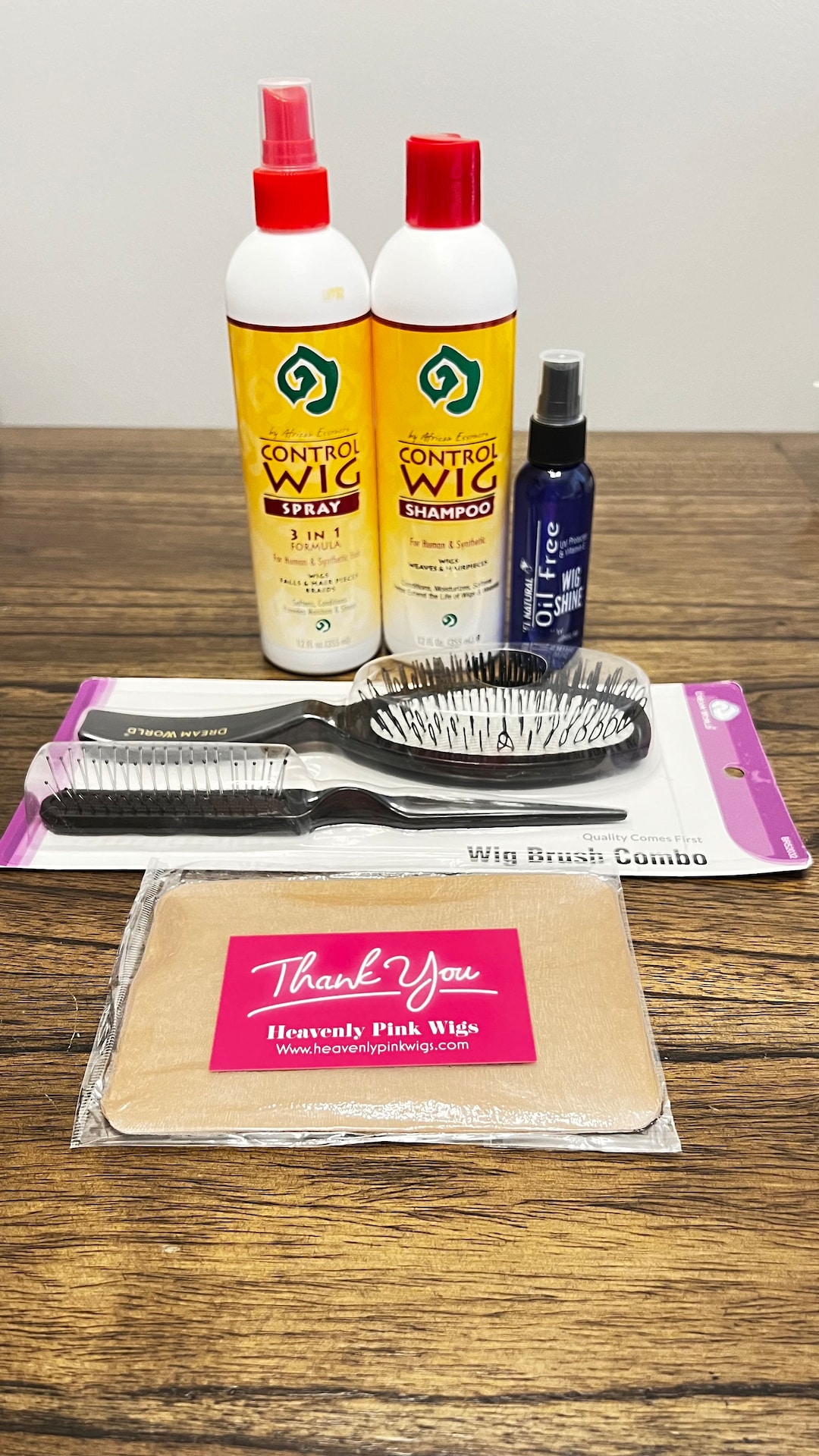 Wig Care Combo - Comes With Brush Combo, Wig Shampoo, 3 in 1 Wig Spray ...