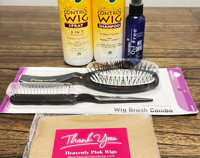Wig Care Combo - Comes With Brush Combo, Wig Shampoo, 3 in 1 Wig Spray ...