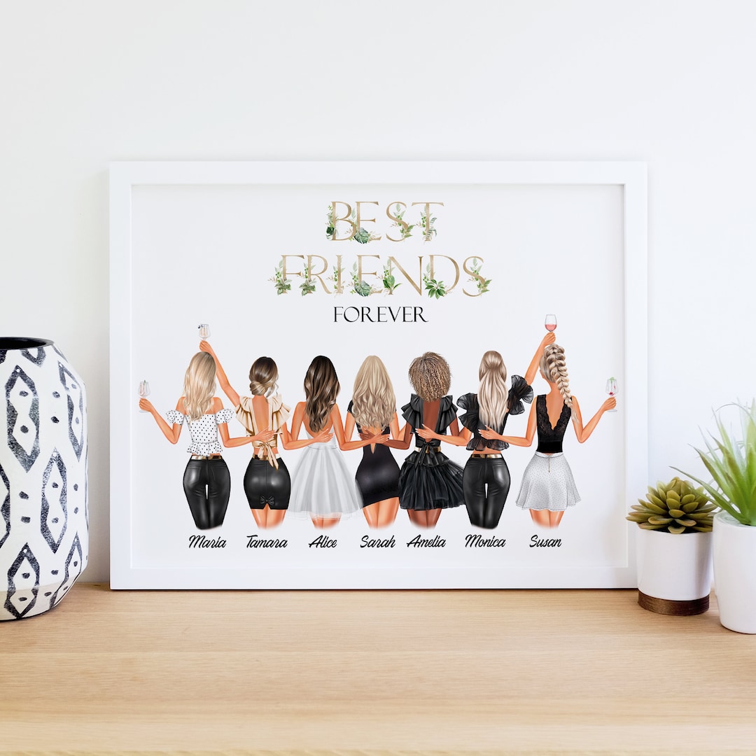 Personalized Best Friends Print, Seven Besties Gift (PDF File) - Etsy