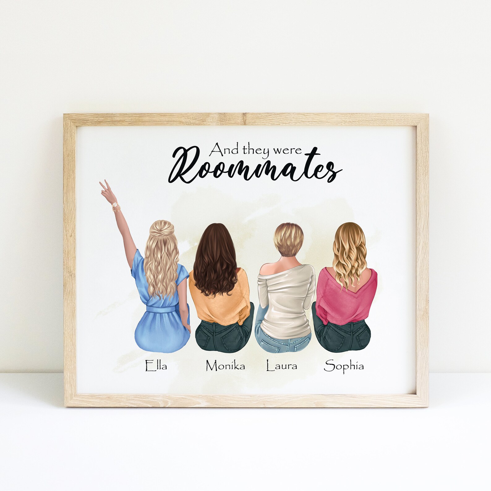 Roommate Graduation Gift Custom Roommates Print Dorm Decor Roomies ...