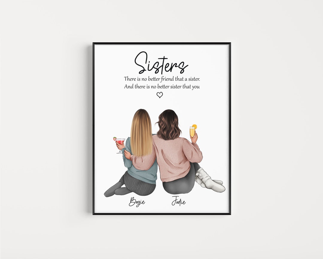 Sister Gift - Personalised Gift Sister Print, Gifts for Her, Sisters ...