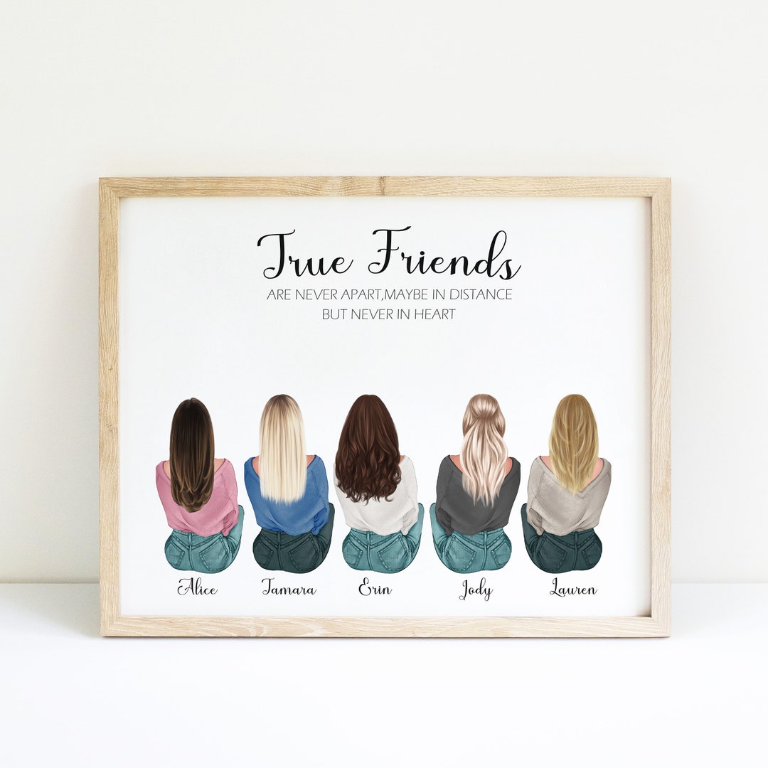 Best Friend Print,best Friend Gift,personalized Print,5 Friends ...