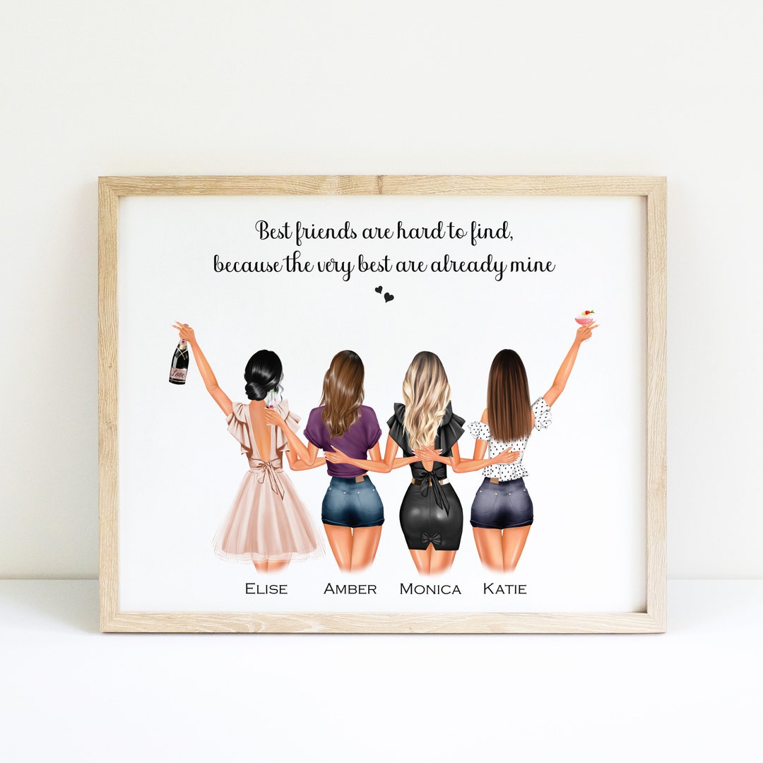 Personalized 4 Friends Print | Best Friend Birthday Gift (PDF File) - Etsy