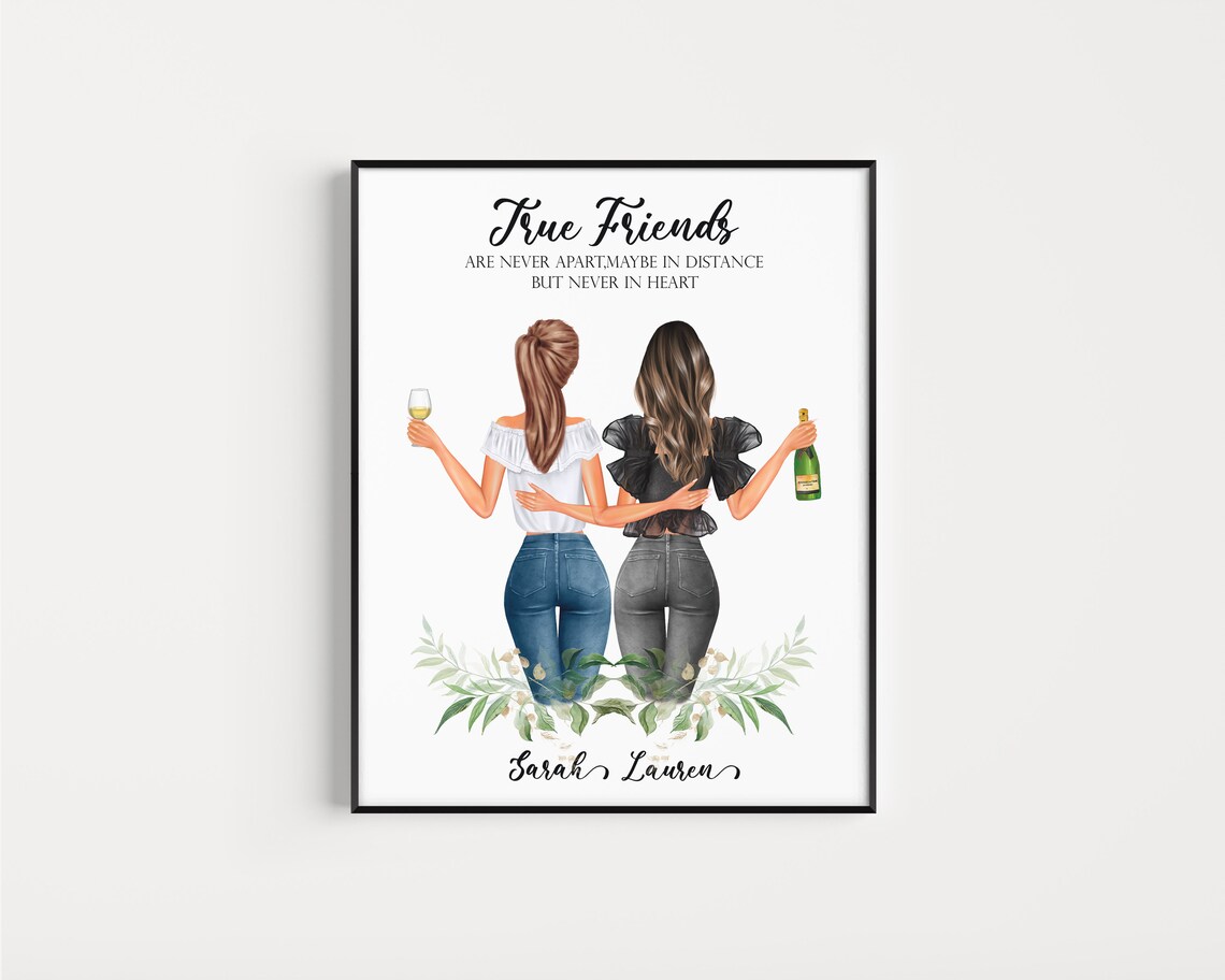 Custom Best Friend Portrait PRINTABLE Personalized BFF - Etsy