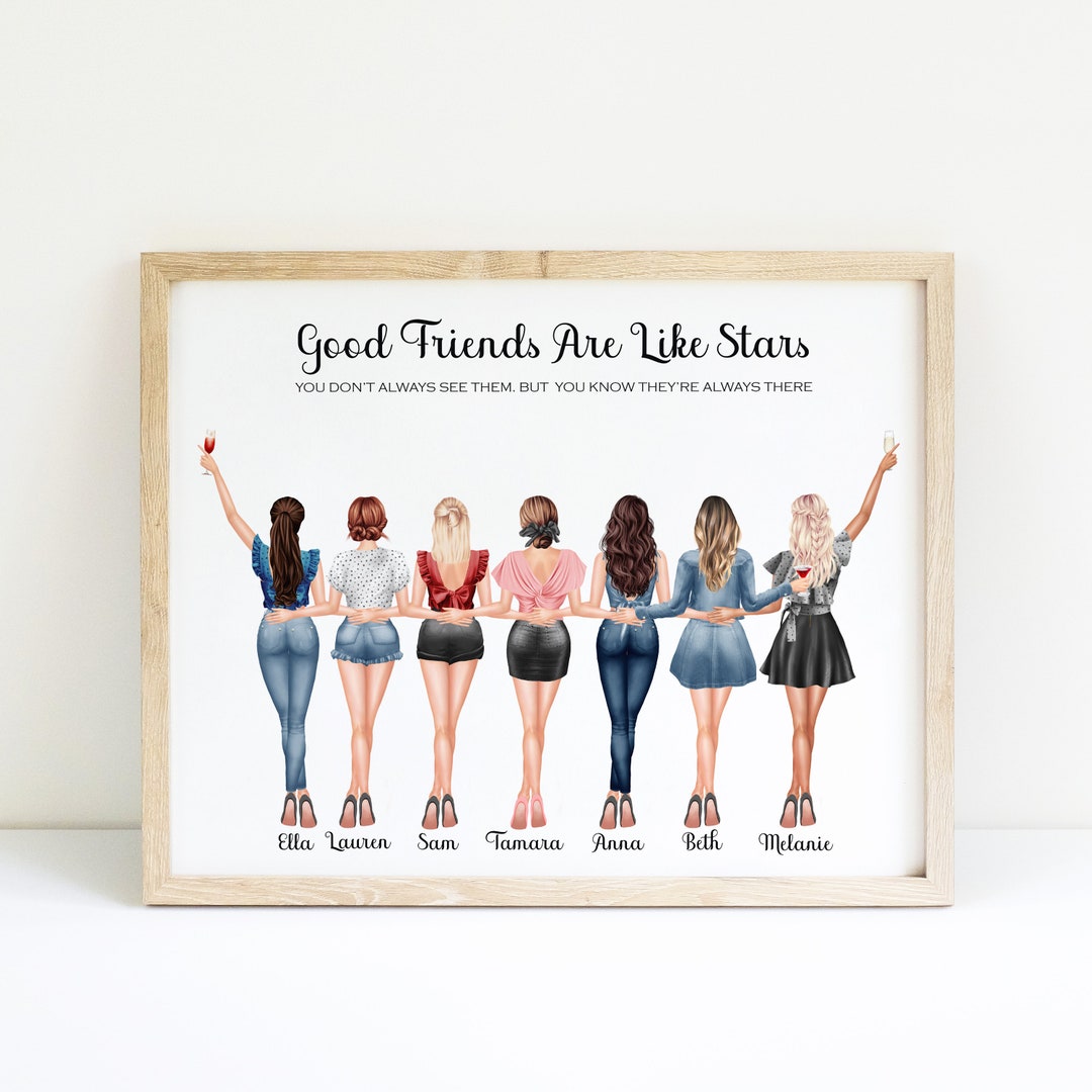Friendship Print,7 Best Friend Gift, Group of Friends Print,best ...