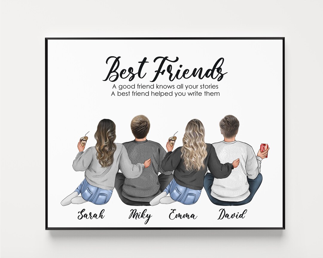 Guy and Girl Best Friend Gift, Best Friend Print, Boy and Girl Print ...