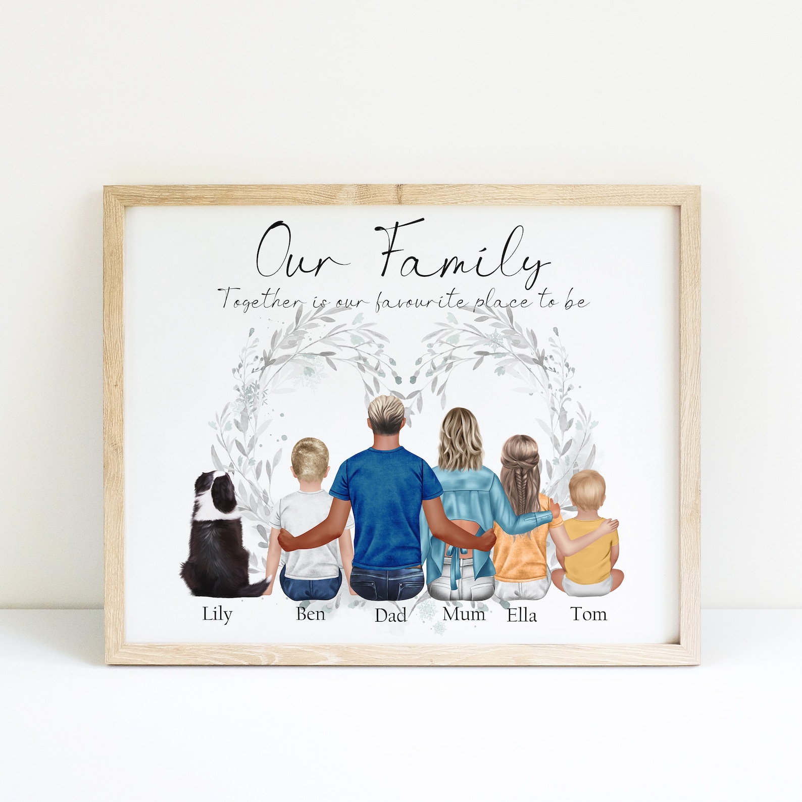 Custom Family Portrait Personalized Family Print New Home Gift ...