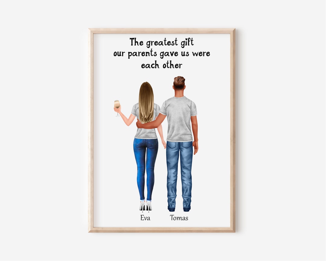 Brother Sister Gift Custom Family Print Personalized Gift Family ...