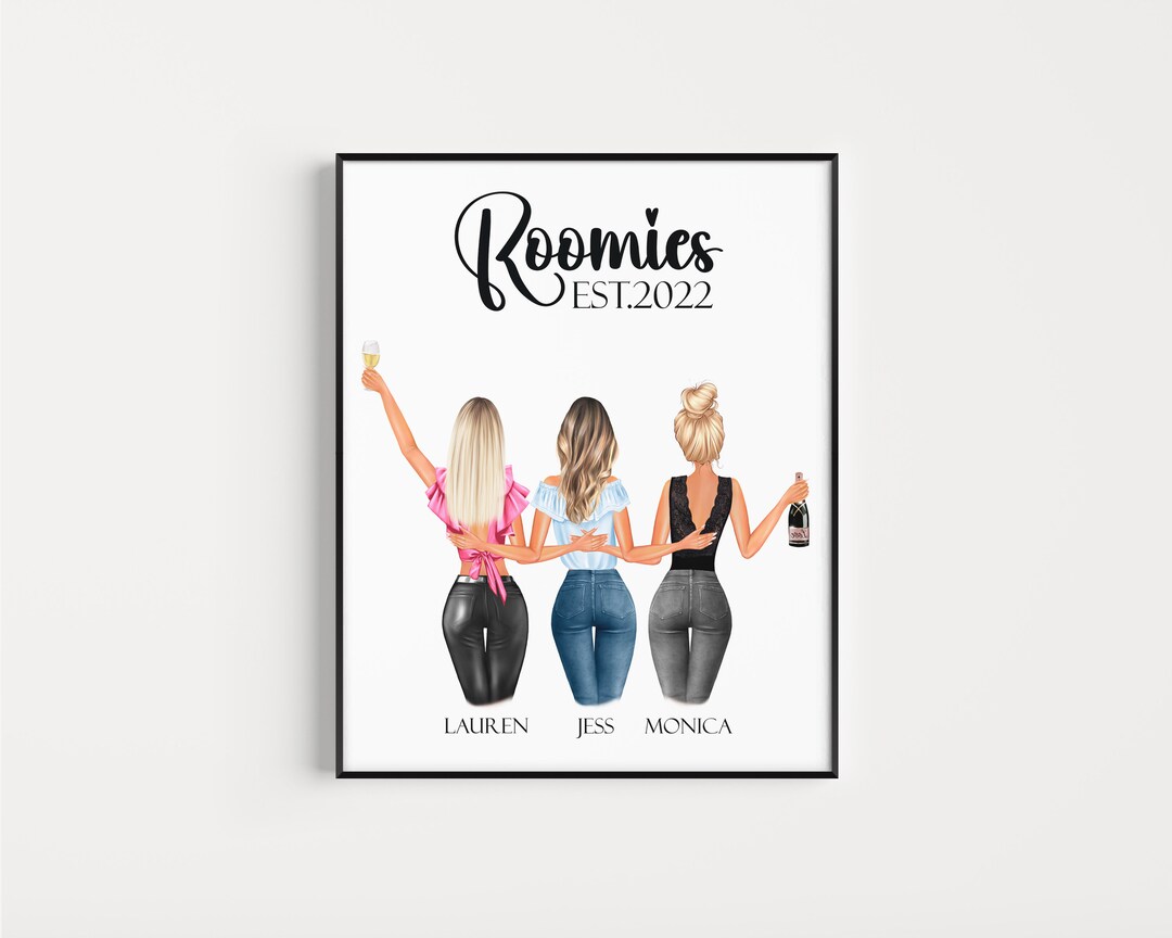 Roommate Gift Custom Roommates Print Personalized Roommate Gift Dorm ...