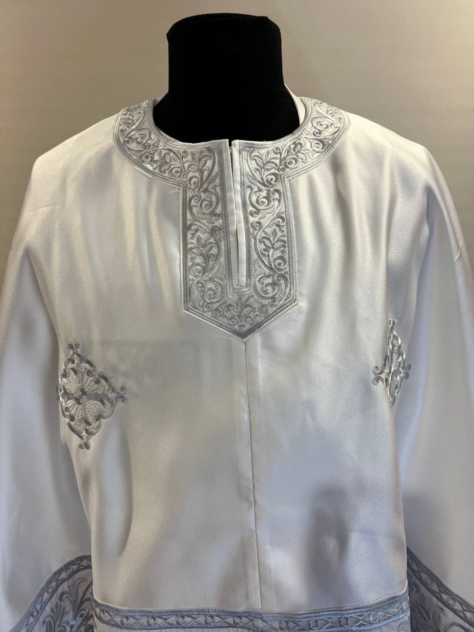 Embroidered White Vestment Priest - Orthodox Greek Style Vestment ...