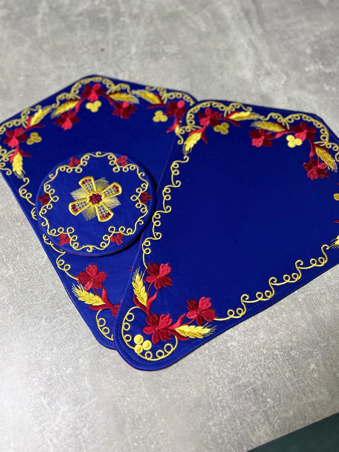 Blue Altar Stands With Embroidery - Orthodox Liturgical Element Church ...