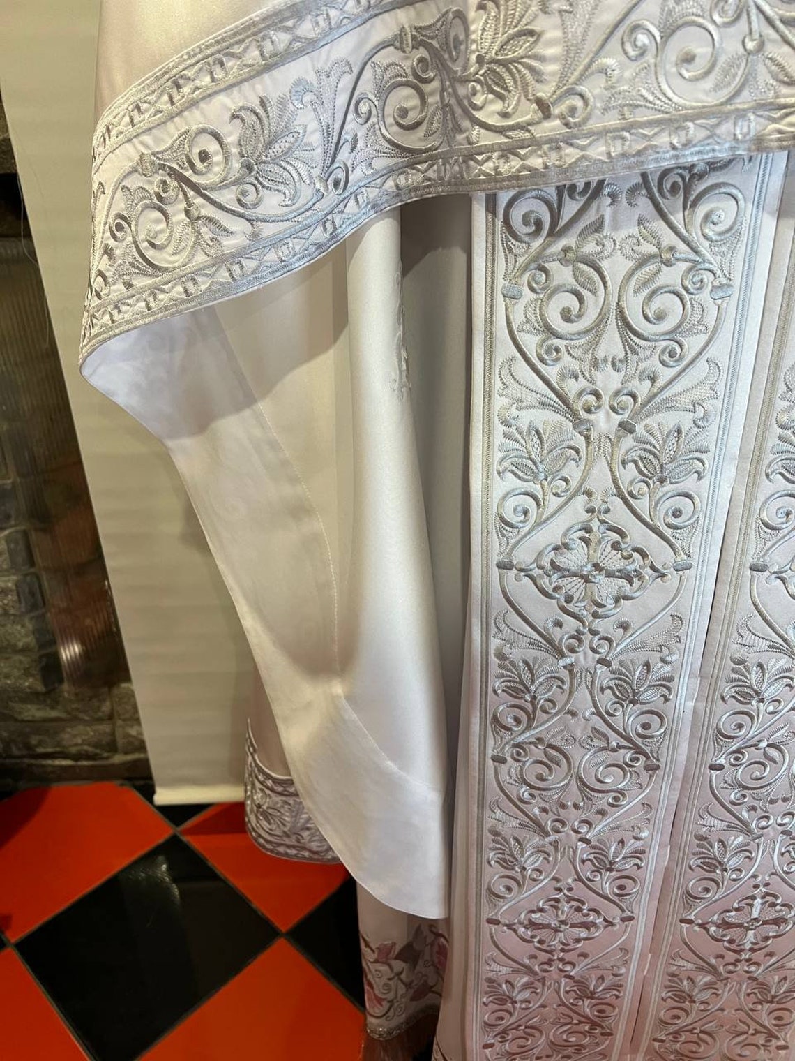 Embroidered White Vestment Priest - Orthodox Greek Style Vestment ...