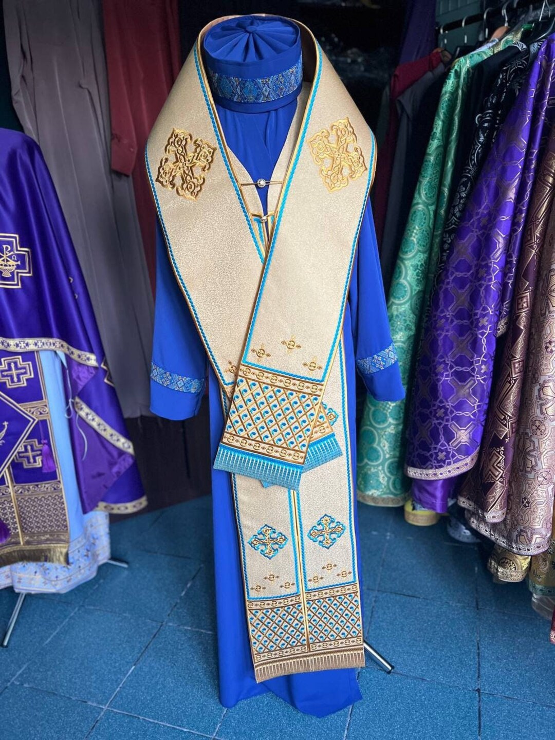 Embroidered Set Omophor, Epitrakhilion and Cuffs Episcopal Set Orthodox ...