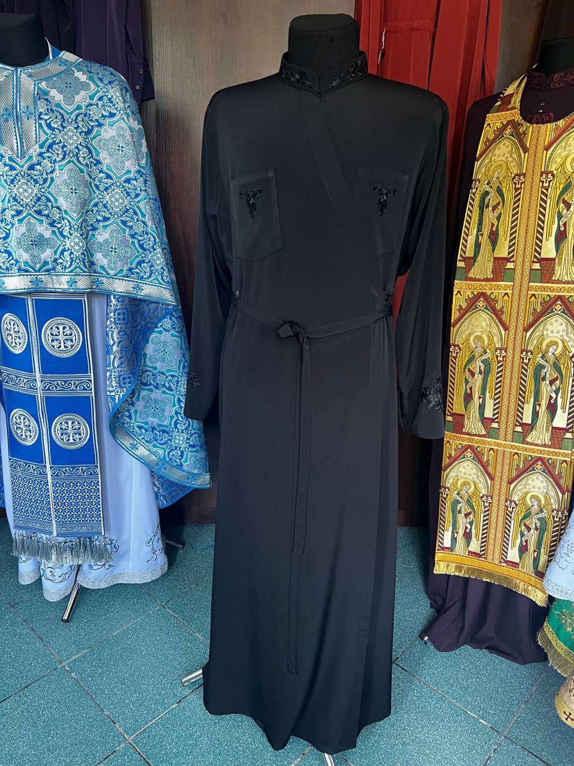 Embroidered Orthodox Cassock - Cassock in Crash Linen Fabric - Cassock ...