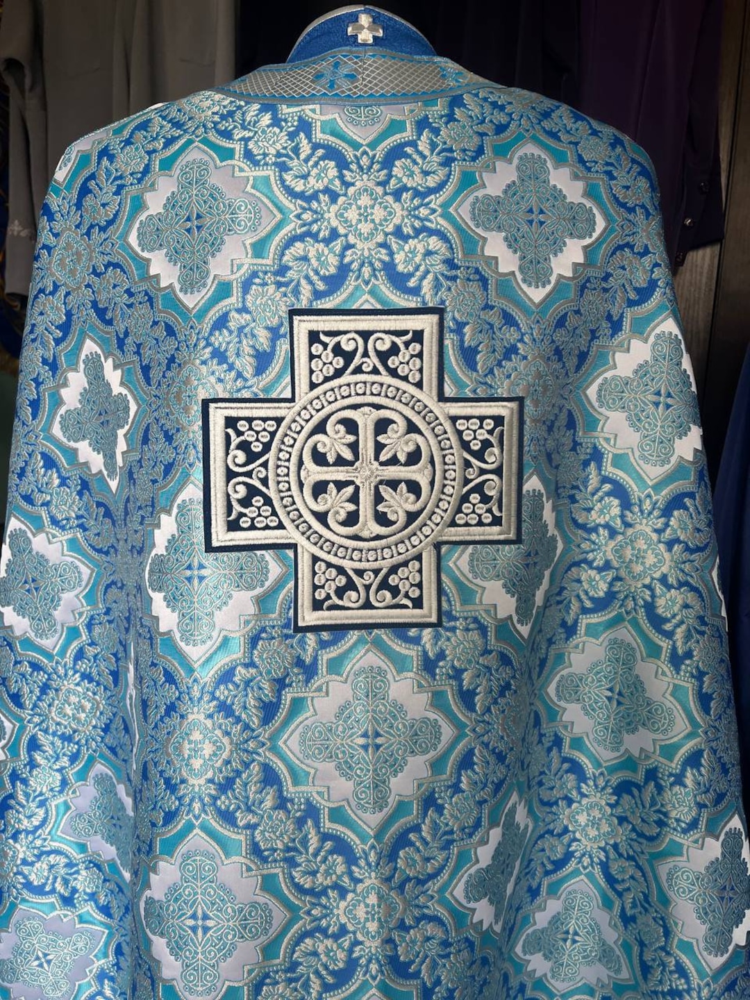 Blue Orthodox Vestments With Covers - Greek Vestment - Priest Robe ...