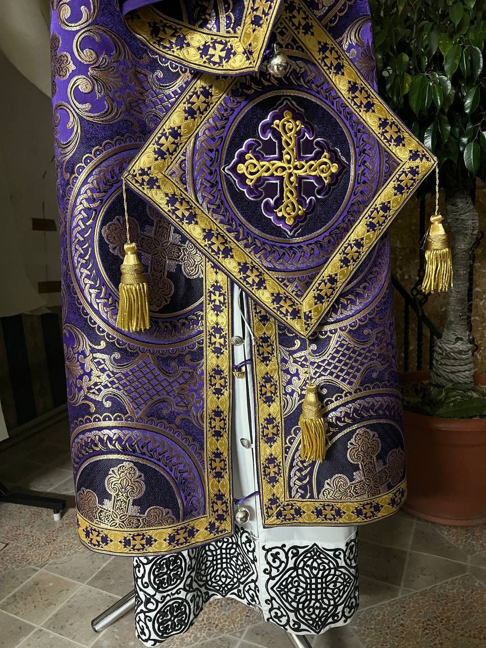 Vestimentas de obispo, arzobispo tela tisma turca Vestimenta de estilo ...