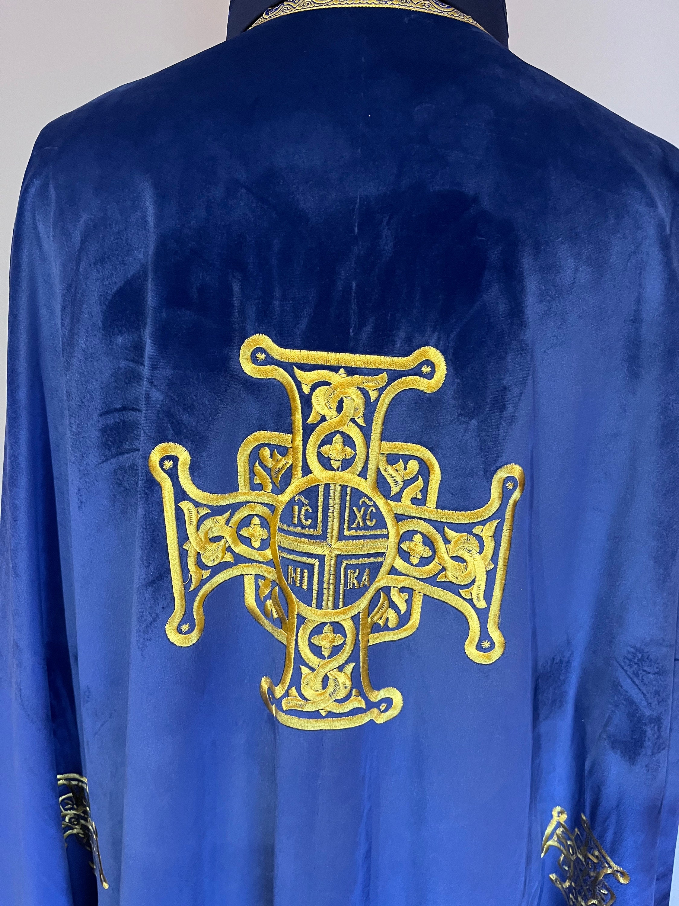 Embroidered Velvet Vestment Priest With Chalice Covers Orthodox Greek ...