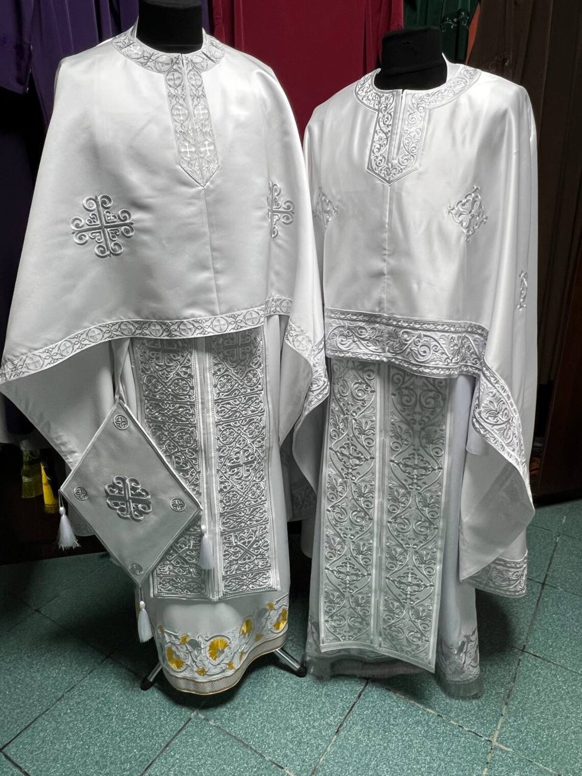 Embroidered White Vestment Priest Orthodox Greek Style - Etsy