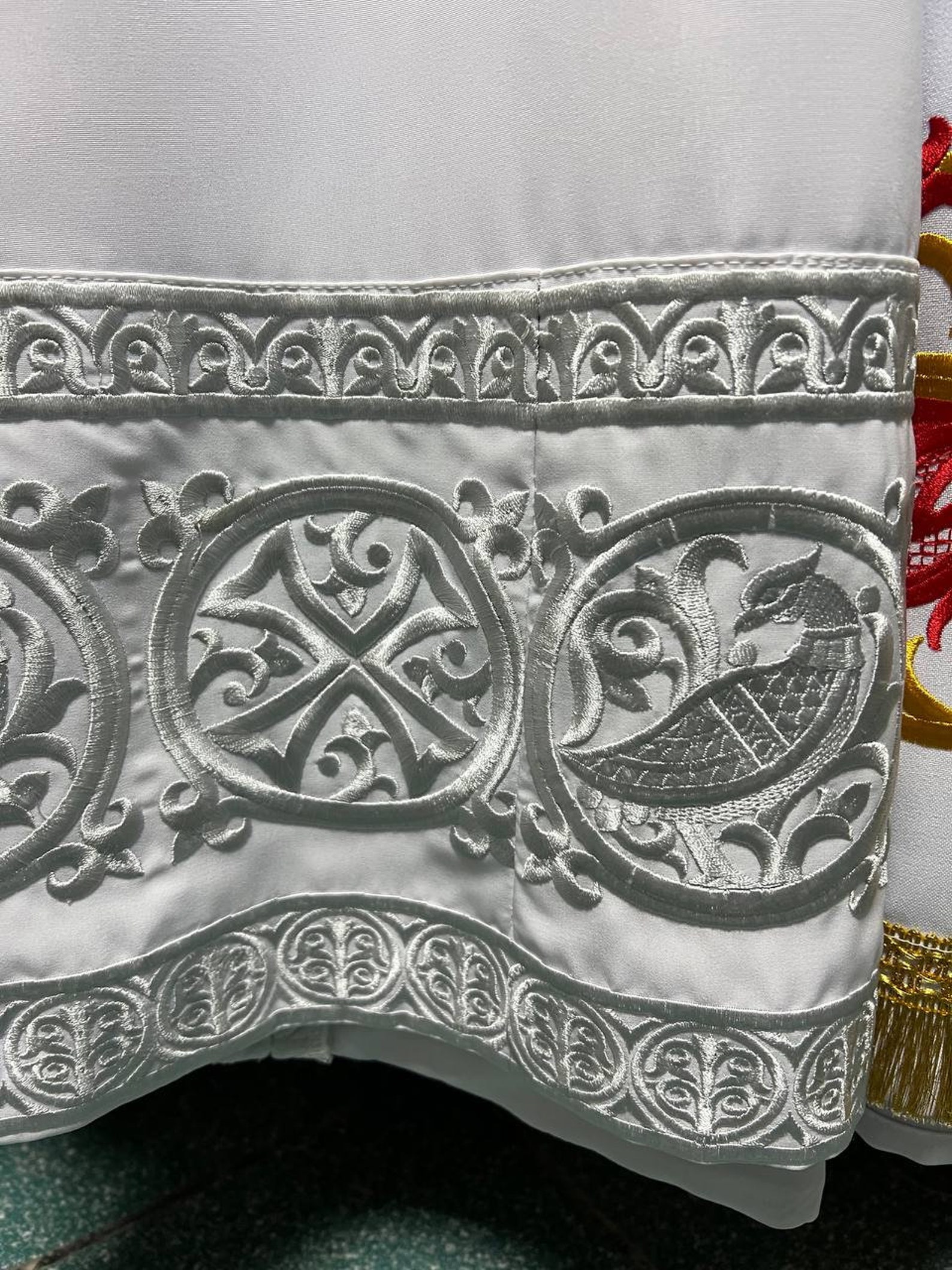 Embroidered White Vestment Priest - Orthodox Greek Style Vestment ...
