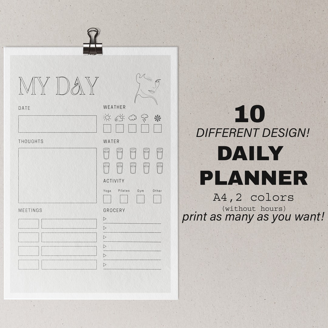 Personal Daily Planner , Instant Download Daily Planner , Printable ...