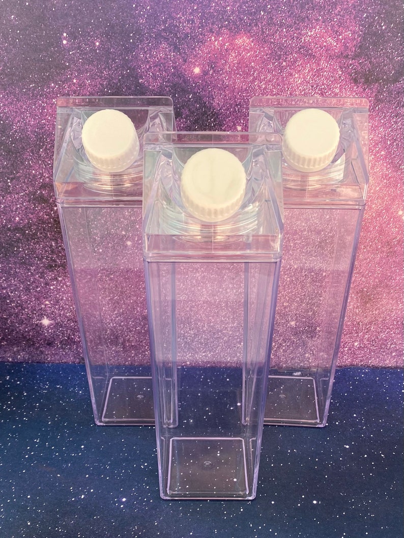 Clear Milk Carton Water Bottle 16oz - Etsy