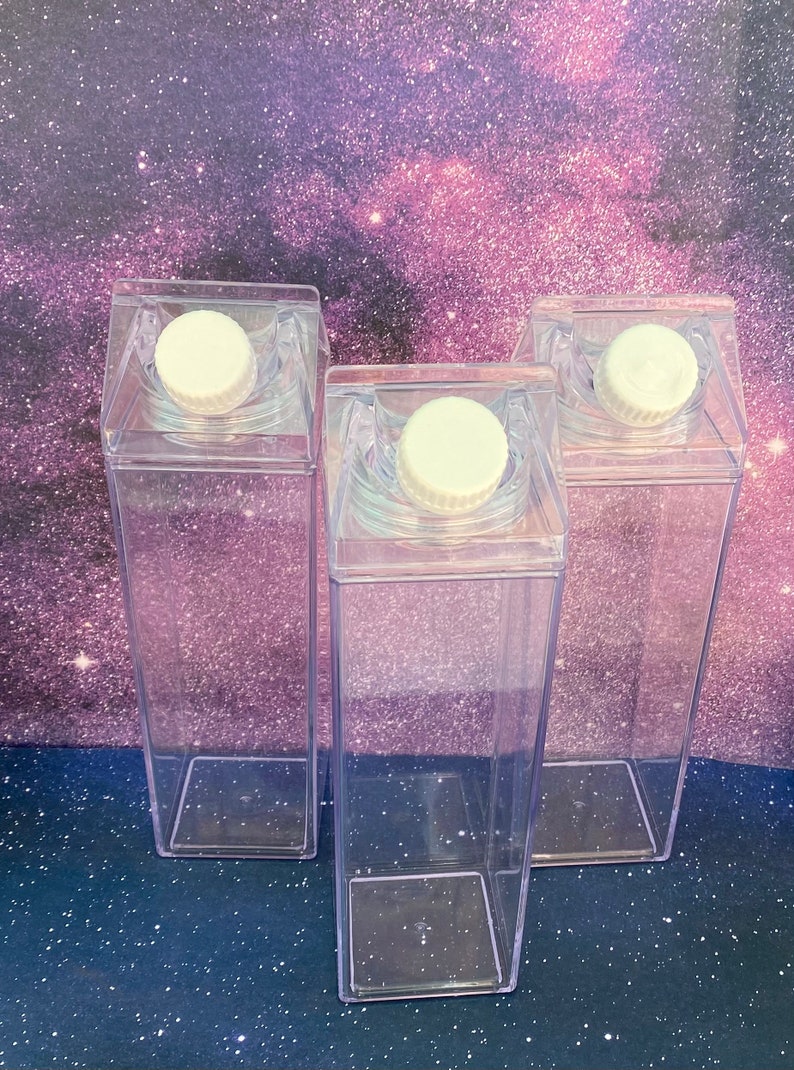 Clear Milk Carton Water Bottle 16oz - Etsy