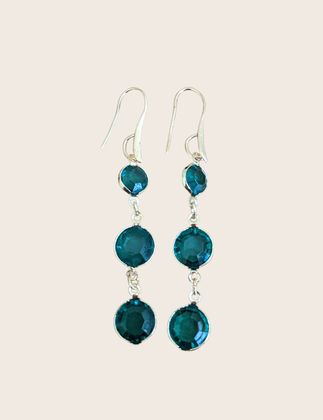 Gold and Green Dangle Earrings - Handmade Irish Jewelry - Gold Drop ...