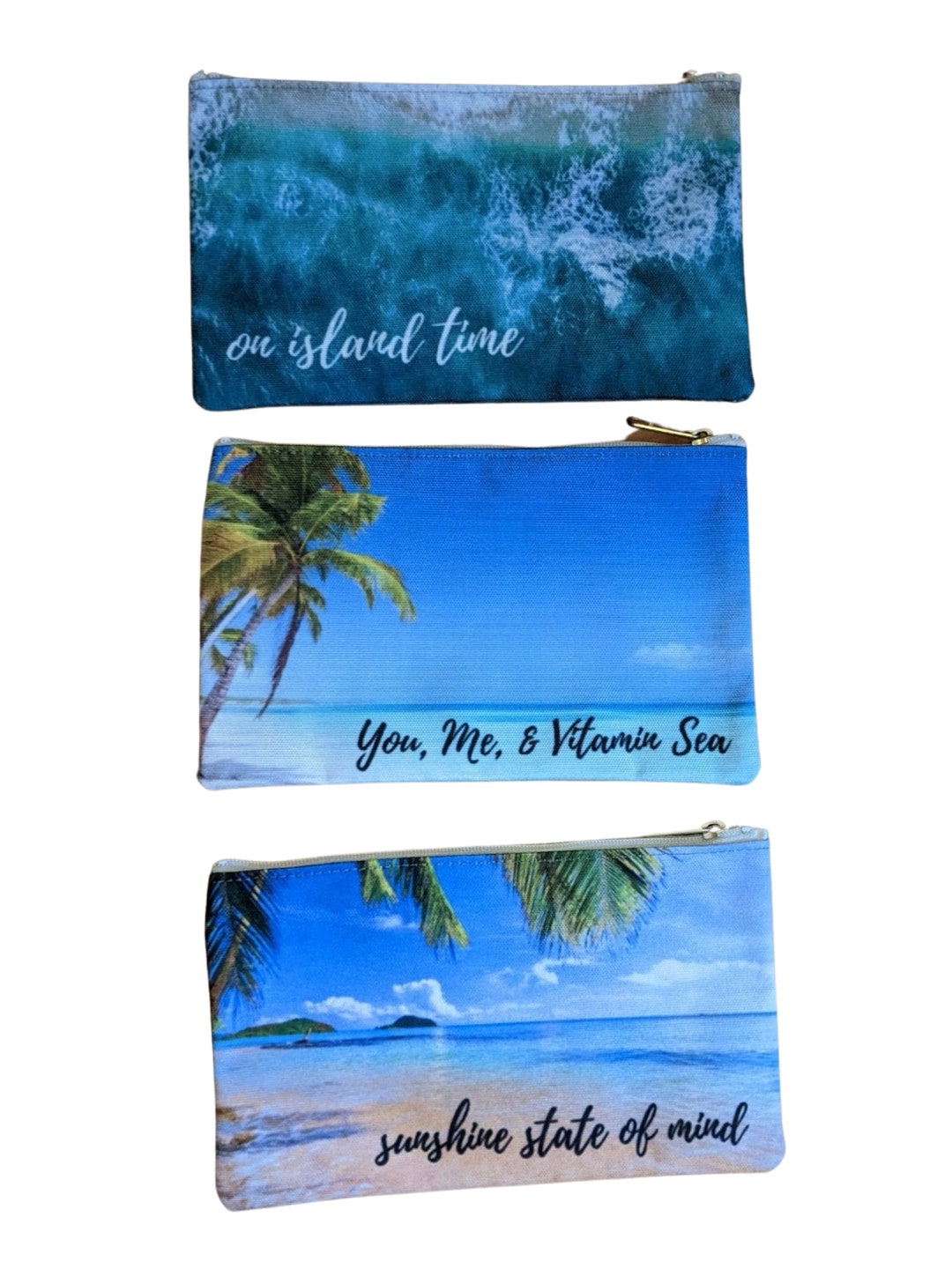 Island Vacation Zipper Pouch, Makeup Bag, on Island Time, You Me and ...