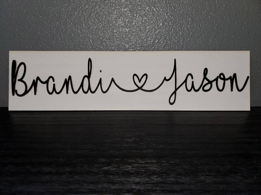 Couples or Best Friends or Other 2 Person Name Sign - Etsy UK