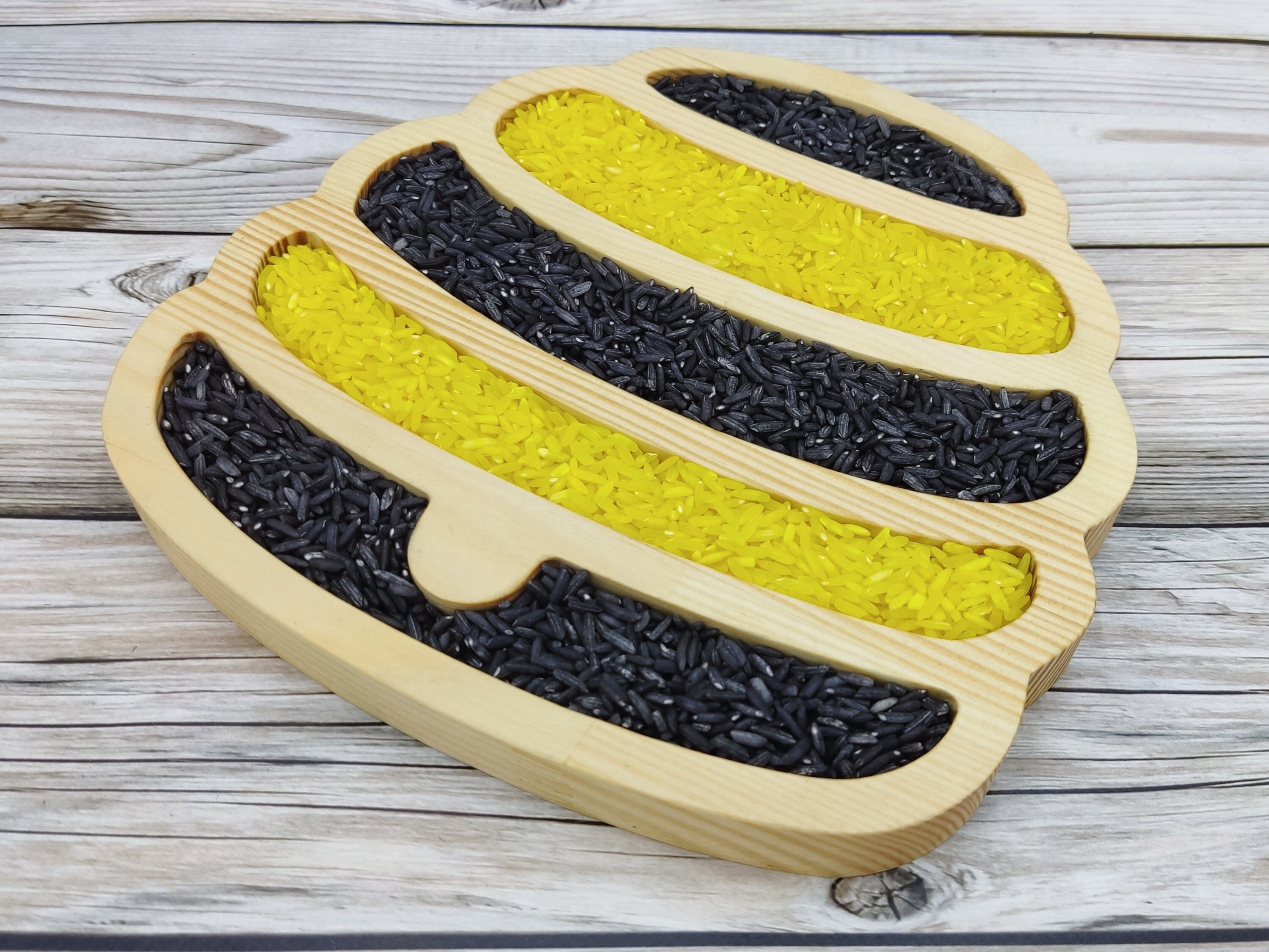 Montessori Wooden Beehive, Sensory Toy for Rainbow Rice - Etsy