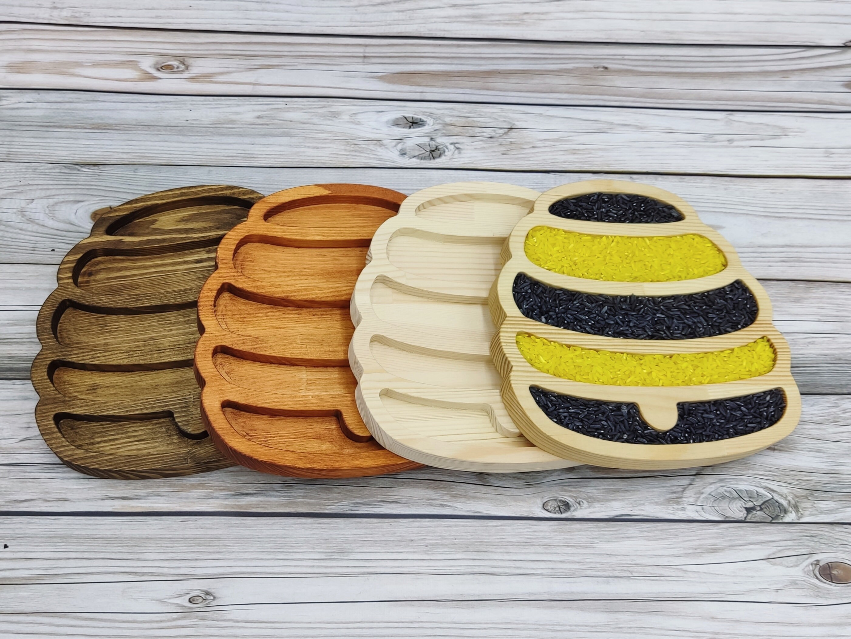 Montessori Wooden Beehive, Sensory Toy for Rainbow Rice - Etsy