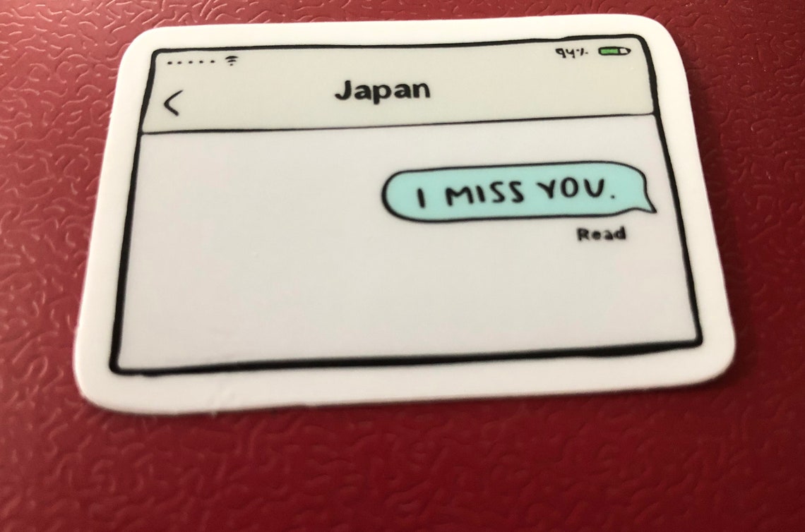 I Miss You Japan Text Message Tokyo Sticker Souvenir - Etsy Canada