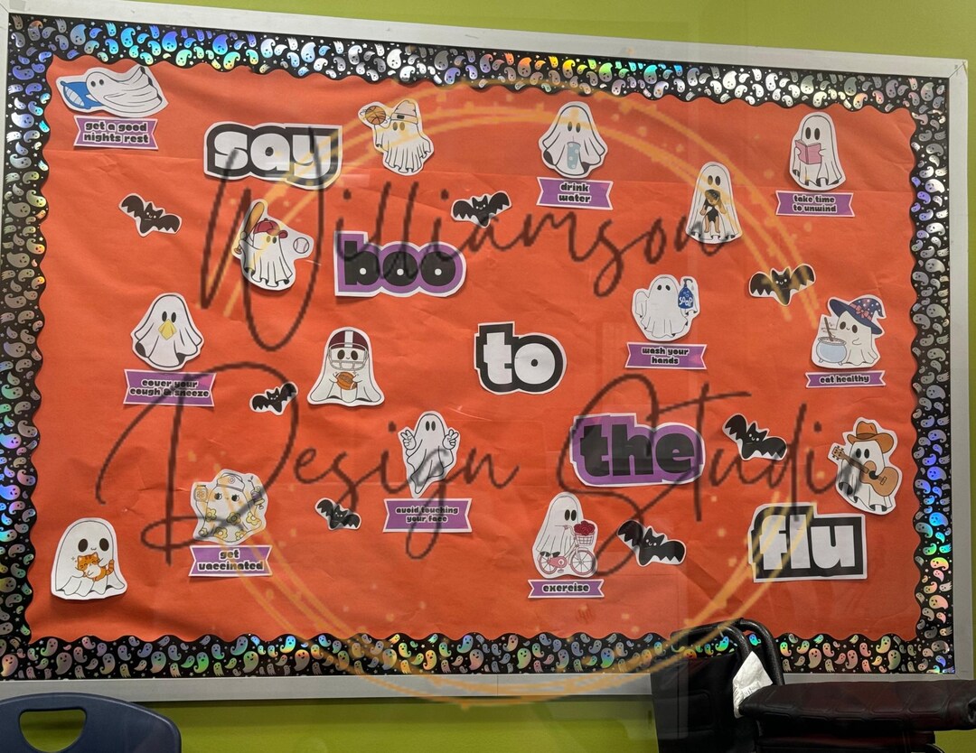 Say Boo to the Flu - School Nurse Bulletin Board for Fall - Etsy