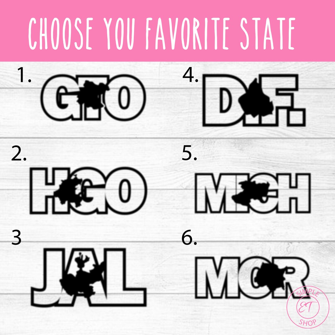 Car Decal, Mexican States, Yeti Decal, Car Decal, Gto, Hgo, Jal, Mex ...