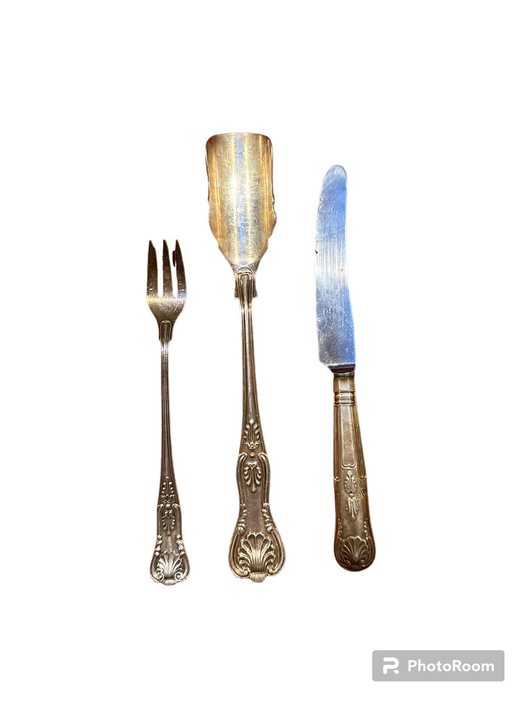 Vintage Made in England Silver Plate Bone Marrow Set Spoon Fork Knife ...