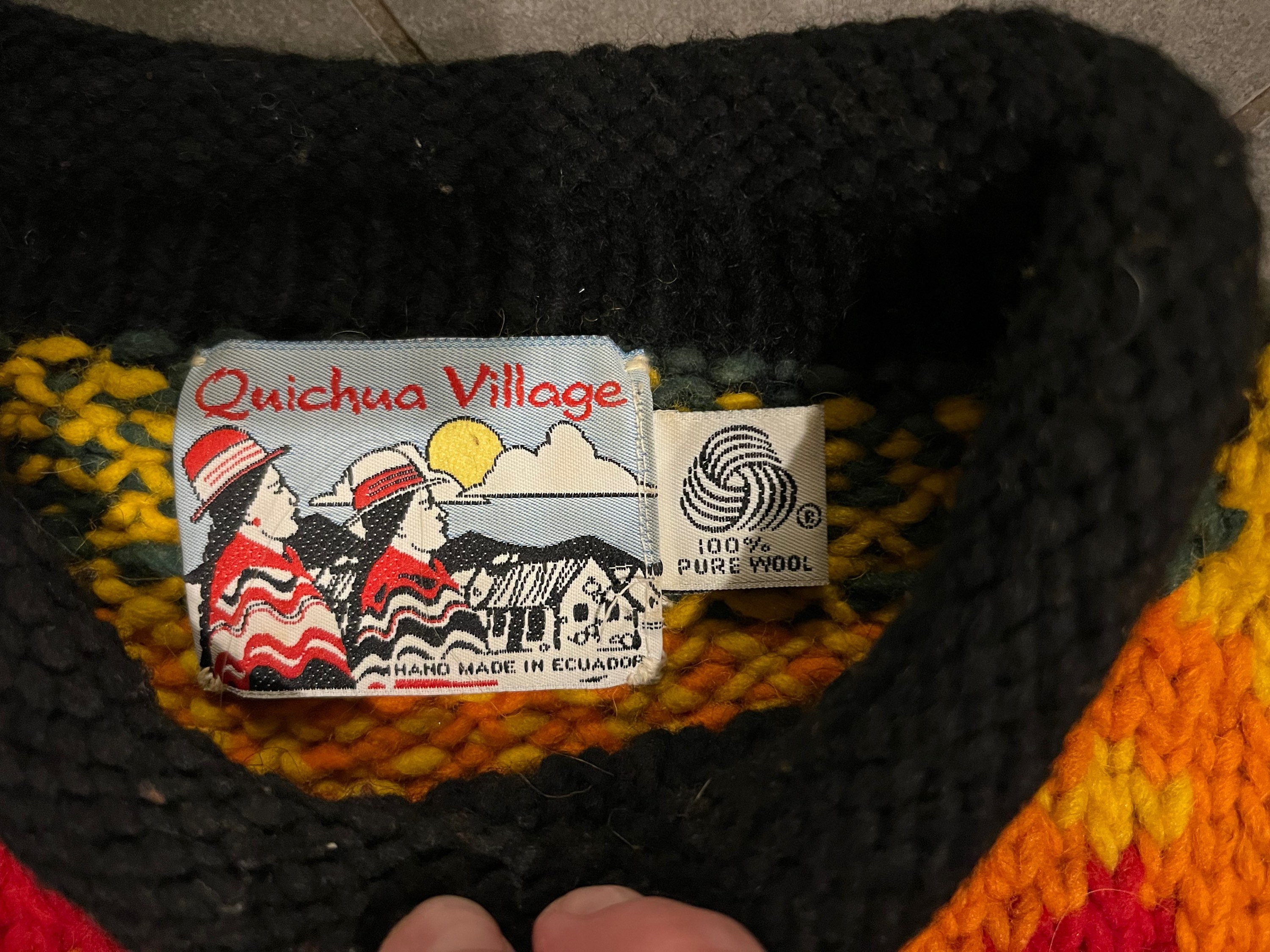 Vintage 1990s Quichua Village Made in Ecuador Wool Colorful Rainbow ...