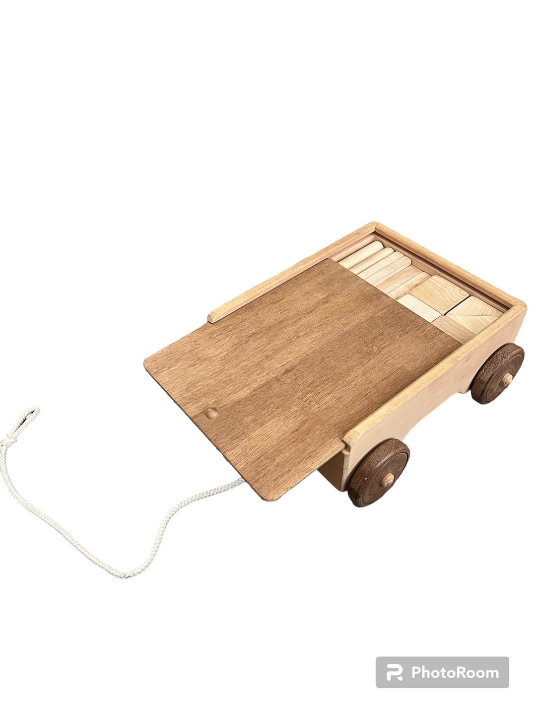 Vintage Wood Toys by Grampa Ben Building Blocks Pull String Box - Etsy