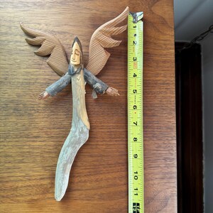 Vintage Handcarved Signed Natural Wood Rustic Angel Wall Hanging - Etsy