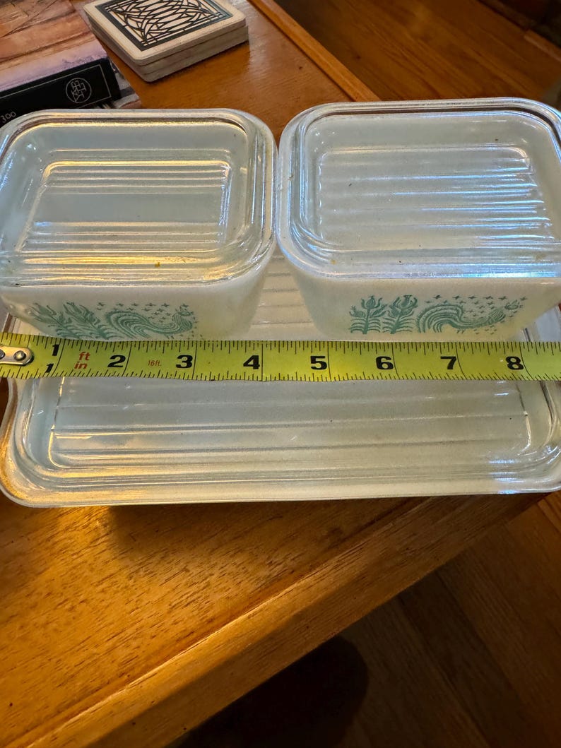 Vintage Pyrex Complete Set Amish Butterprint Refrigerator Dishes 501 ...