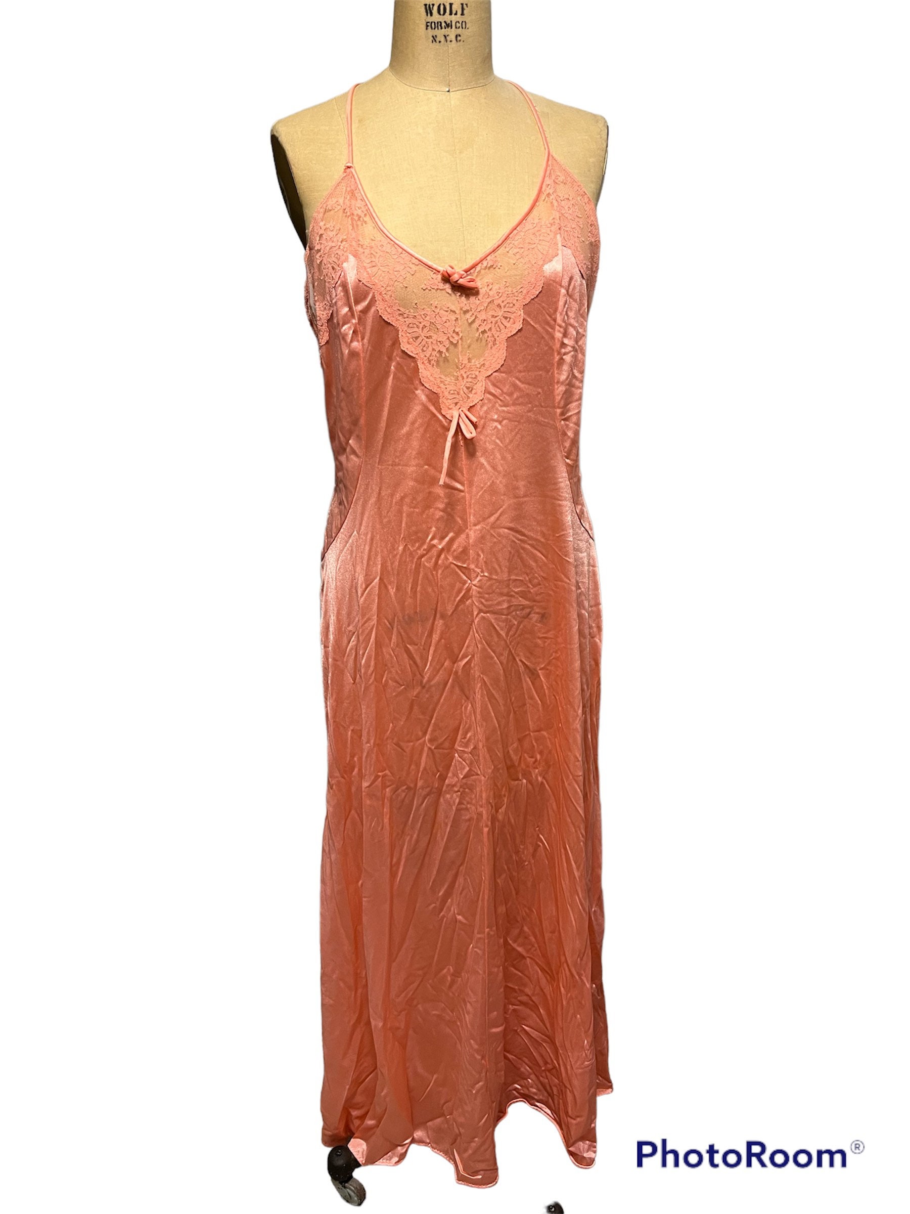 Vintage 1960s Tasheen Lingerie Slip Lace Strappy Coral - Etsy
