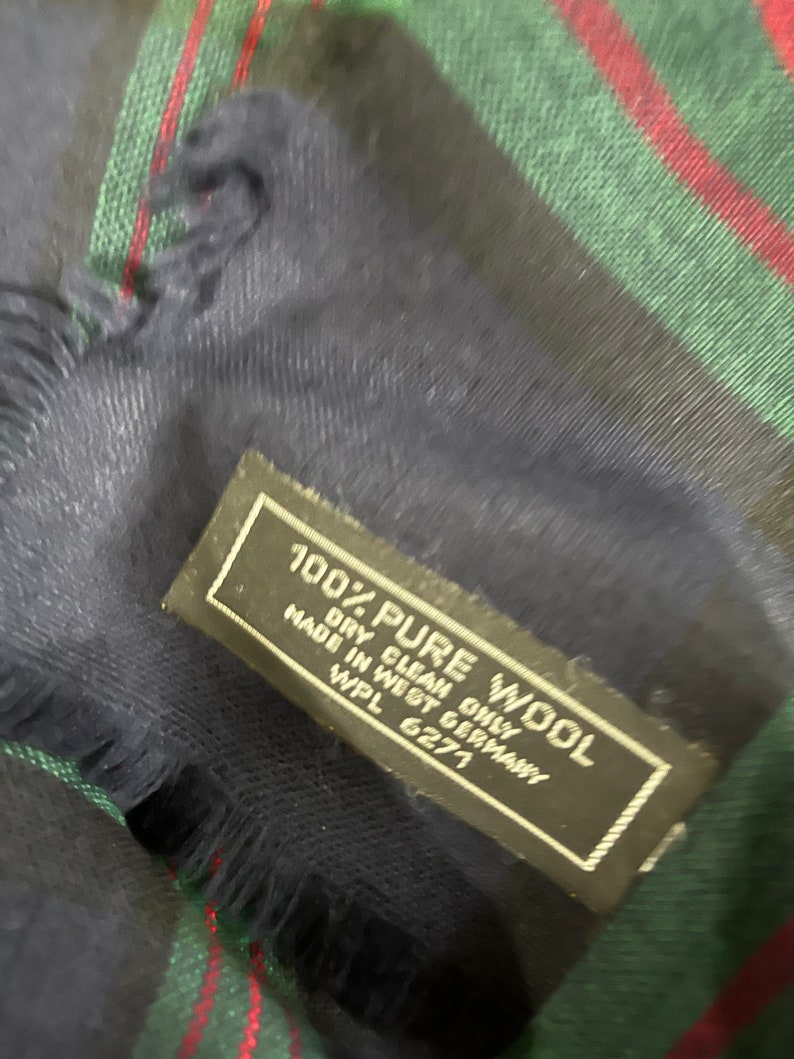 Vintage Made in West Germany Red Green Blue Plaid Wool Scarf - Etsy