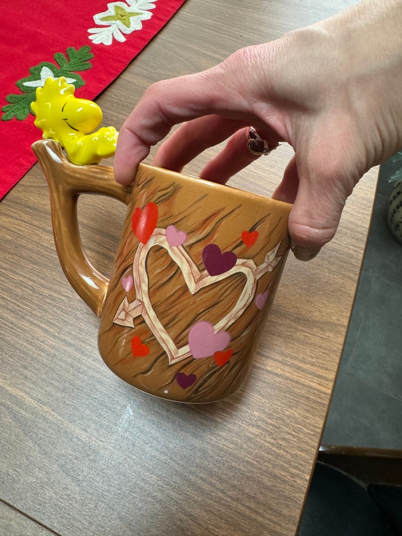 Vintage Snoopy Woodstock Tree Trunk Valentine Love Coffee Tea Mug - Etsy