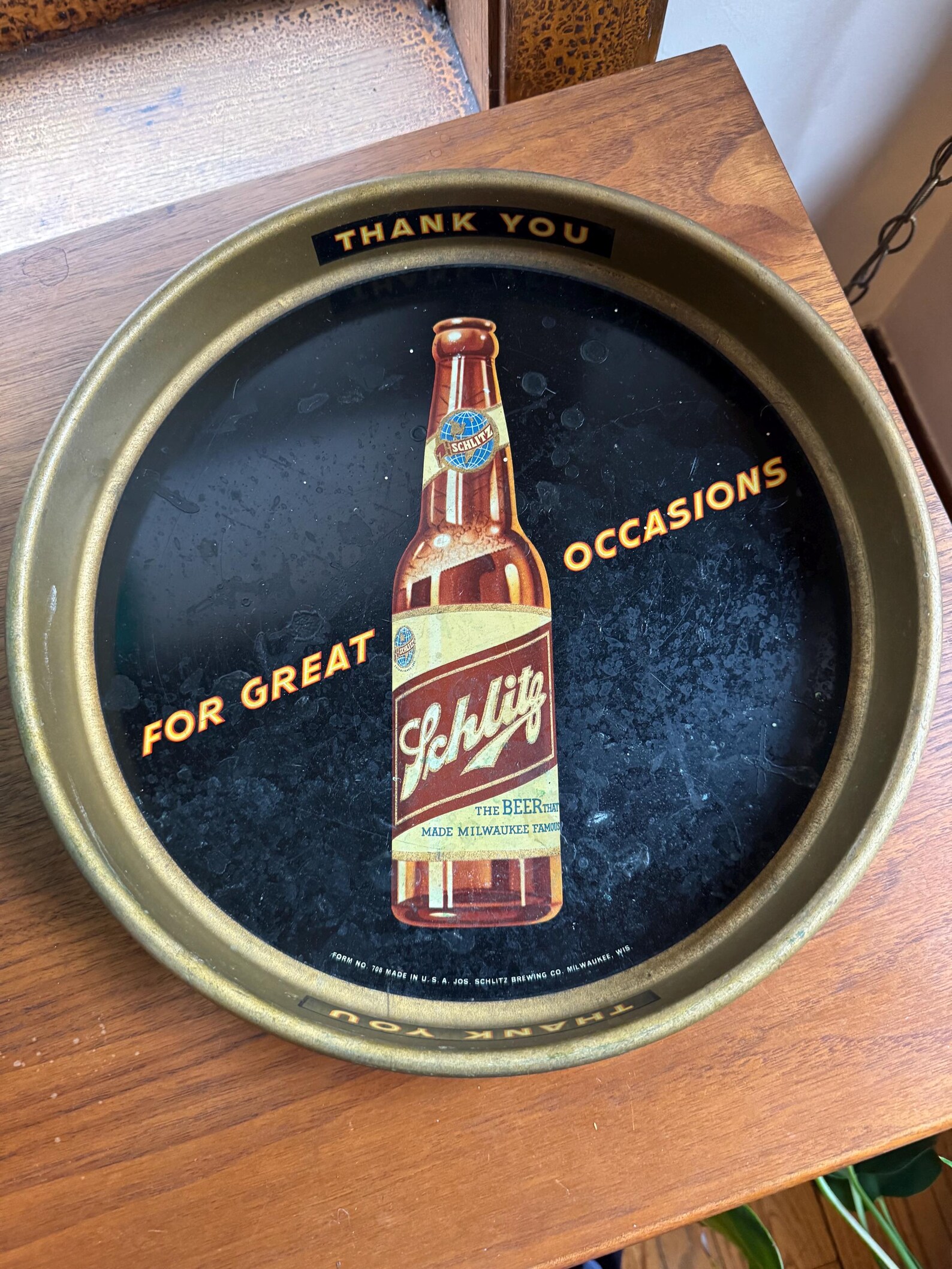 Vintage 1940s Schlitz Beer Made in Milwaukee Beverage Bar Serving Tray ...
