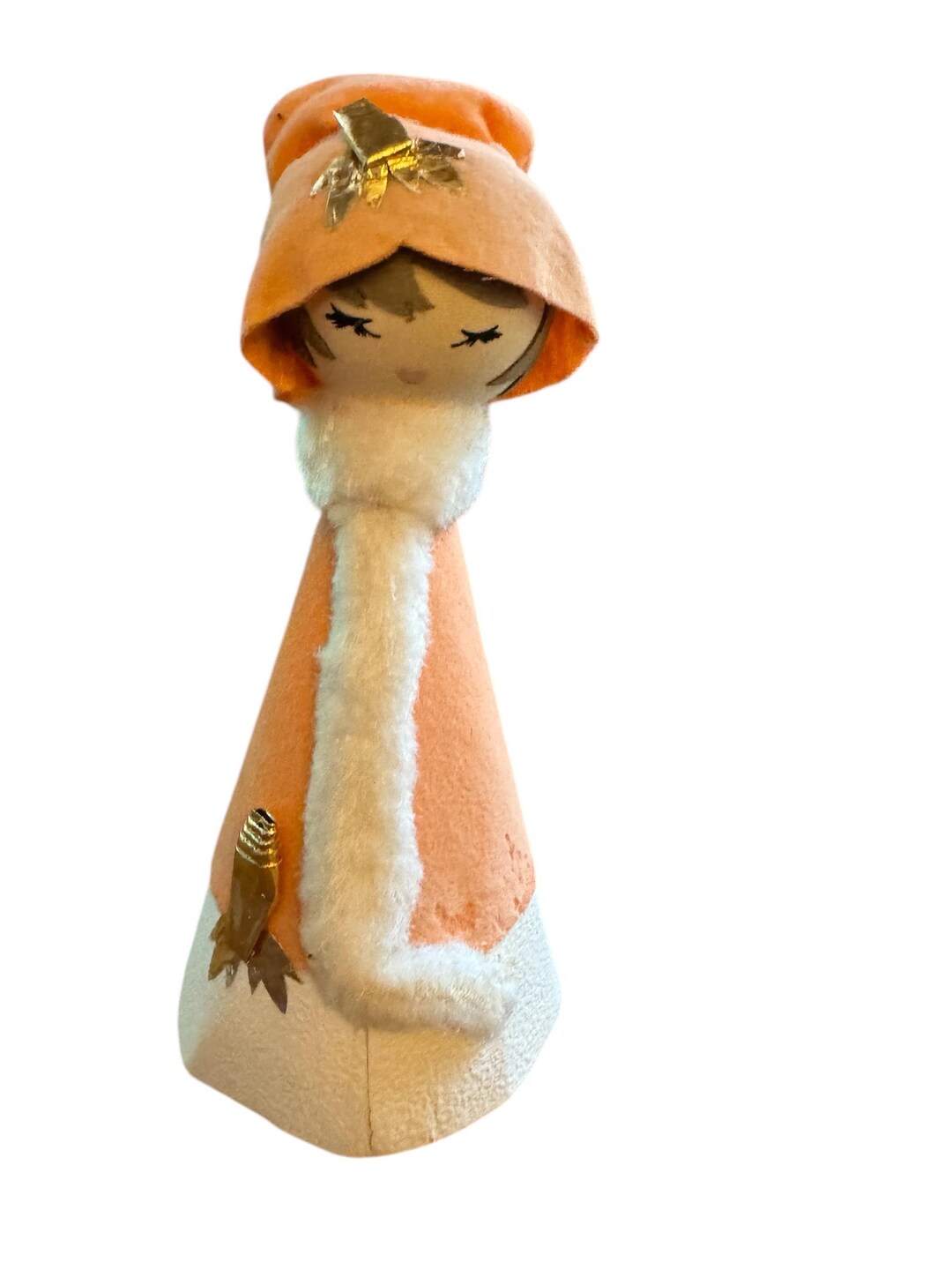 Vintage 1960s Japan Mod Dakin Dream Doll Orange Peach Dress Tree Topper ...