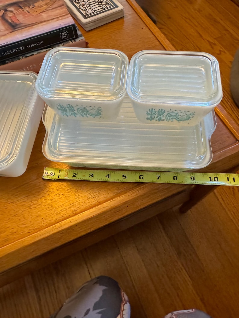 Vintage Pyrex Complete Set Amish Butterprint Refrigerator Dishes 501 ...